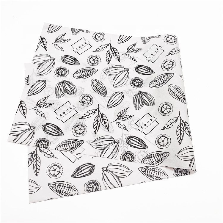 Custom chocolate packaging tissue paper